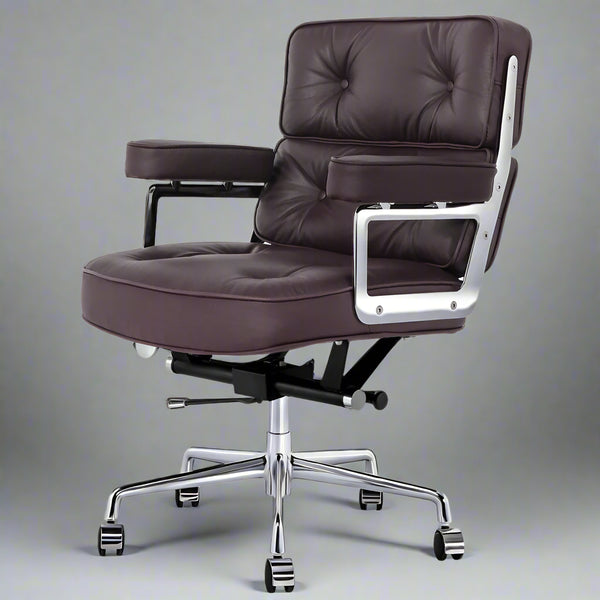 Eames ES104 Executive Chair: Brown Leather| Luxe Furnishes