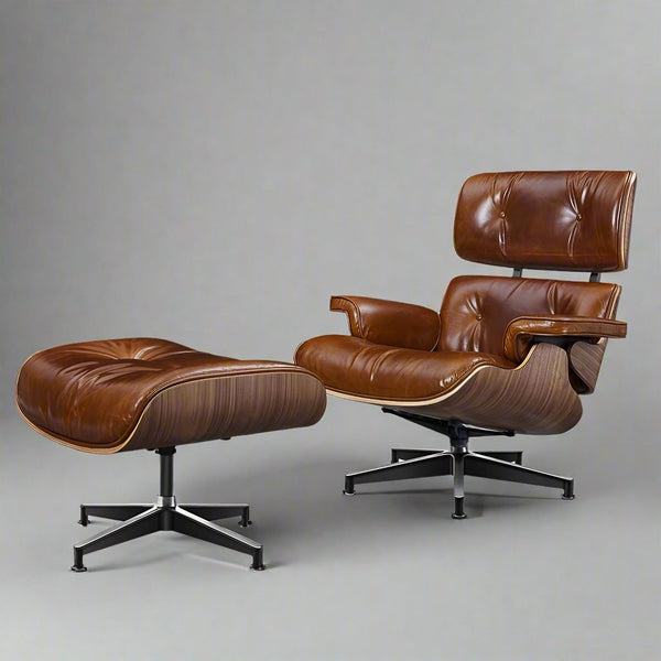 Eames Lounge Chair XL: Vintage Tan Walnut | Luxe Furnishes