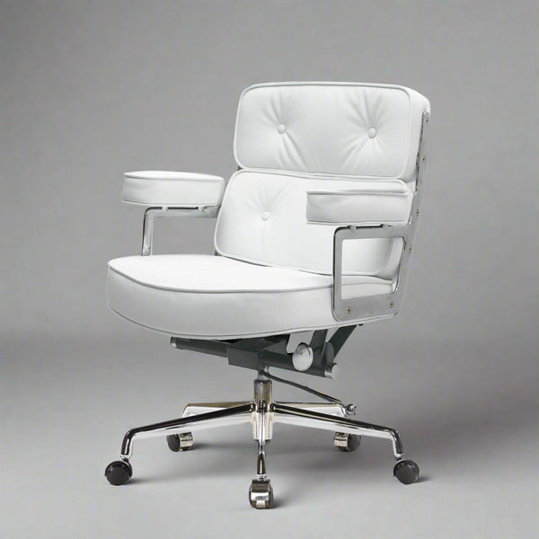 Eames Style Executive Lobby Office Chair - ES104 | White Leather – Luxe ...